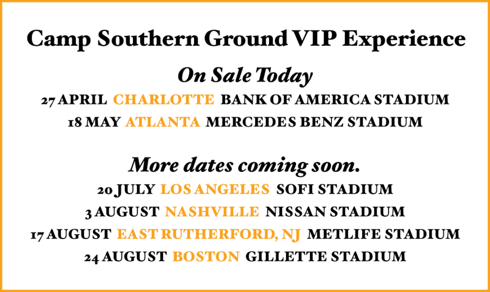 Sun Goes Down VIP Experience - Camp Southern Ground